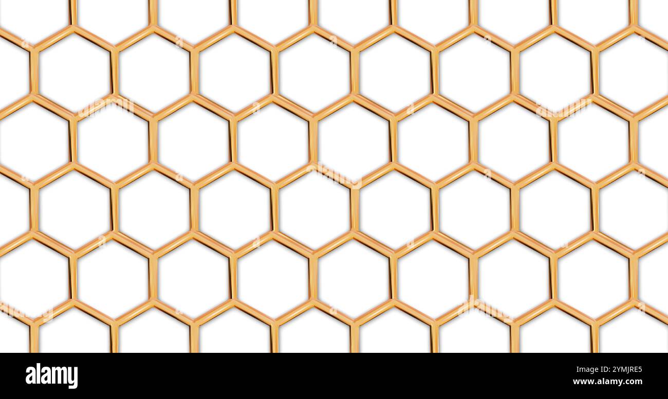 3d realistic vector illustration. Yellow honeycomb pattern Stock Vector ...