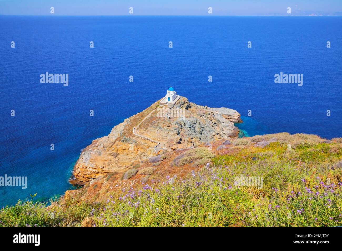 View of Seven Martyrs Church, Kastro, Sifnos Island, Cyclades Islands ...