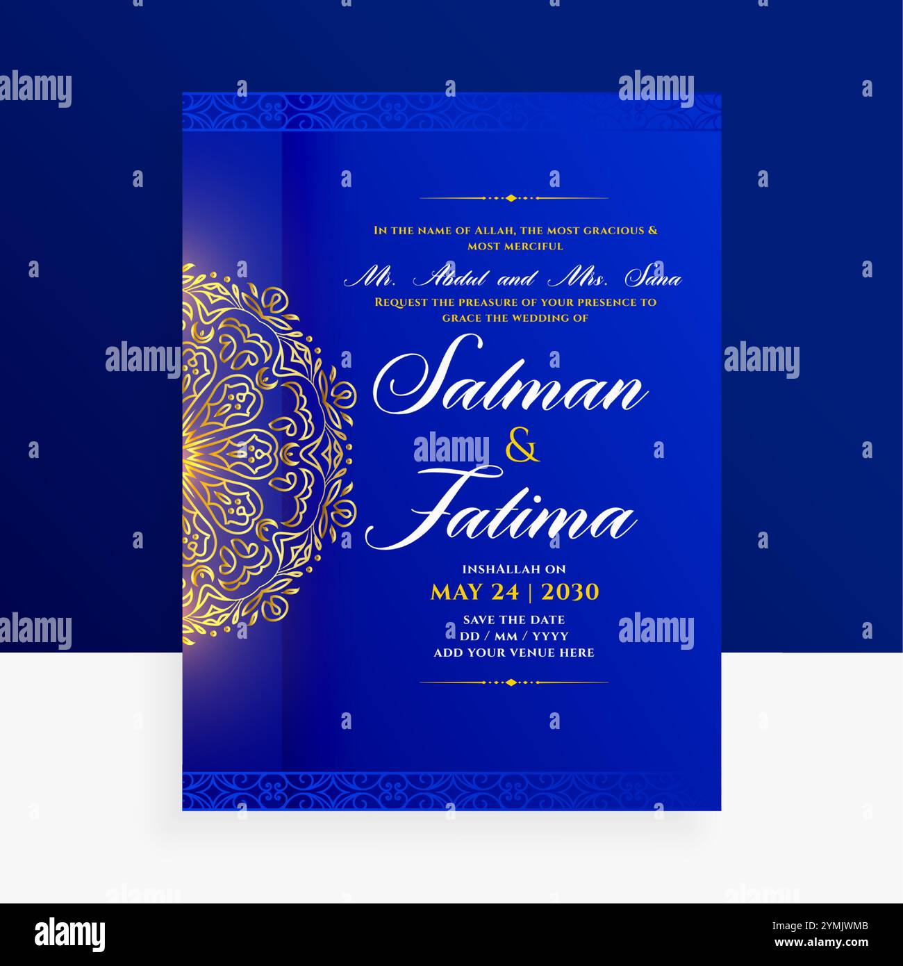 islamic theme decorative wedding event card template for special day ...