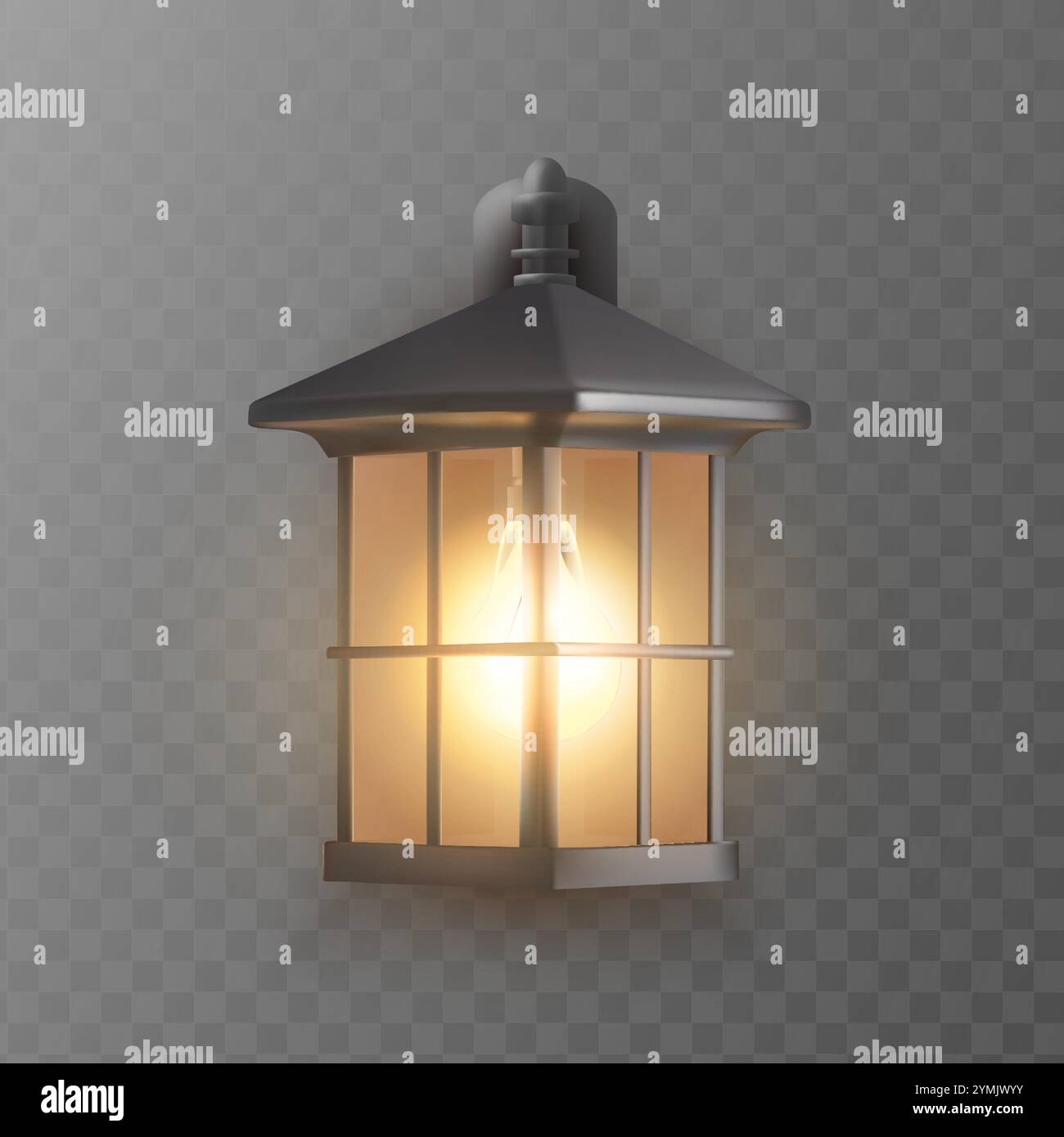 3d realistic vector icon. Outdoor wall garden light lamp. Street light ...
