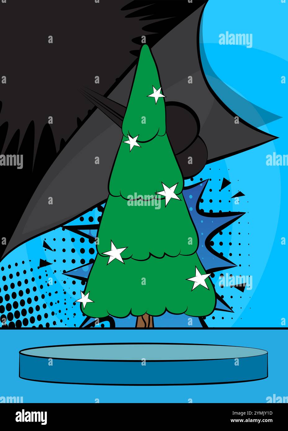 Comic Book Product podium stage for mockup presentation with Christmas ...