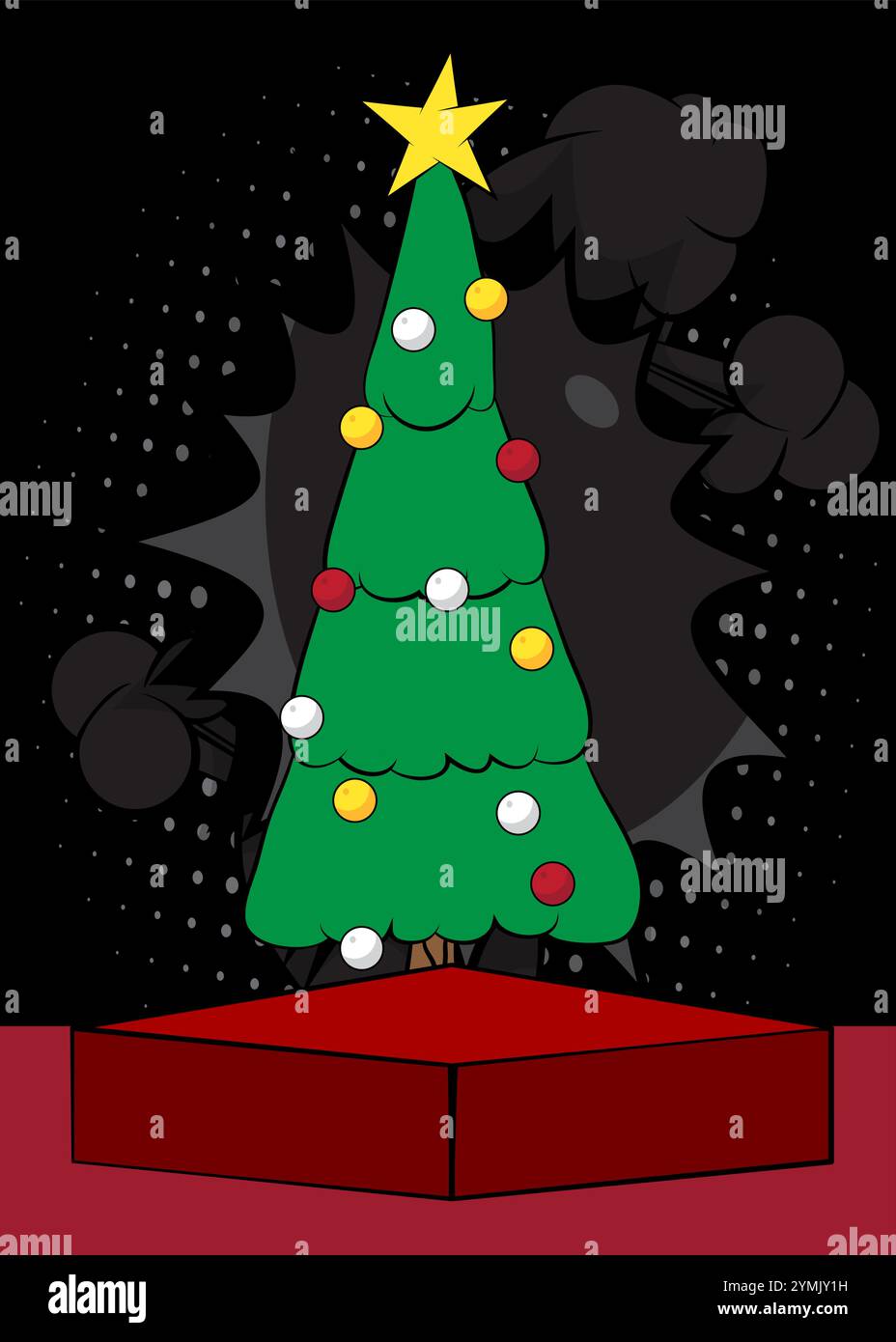 Comic Book Product podium stage for mockup presentation with Christmas ...