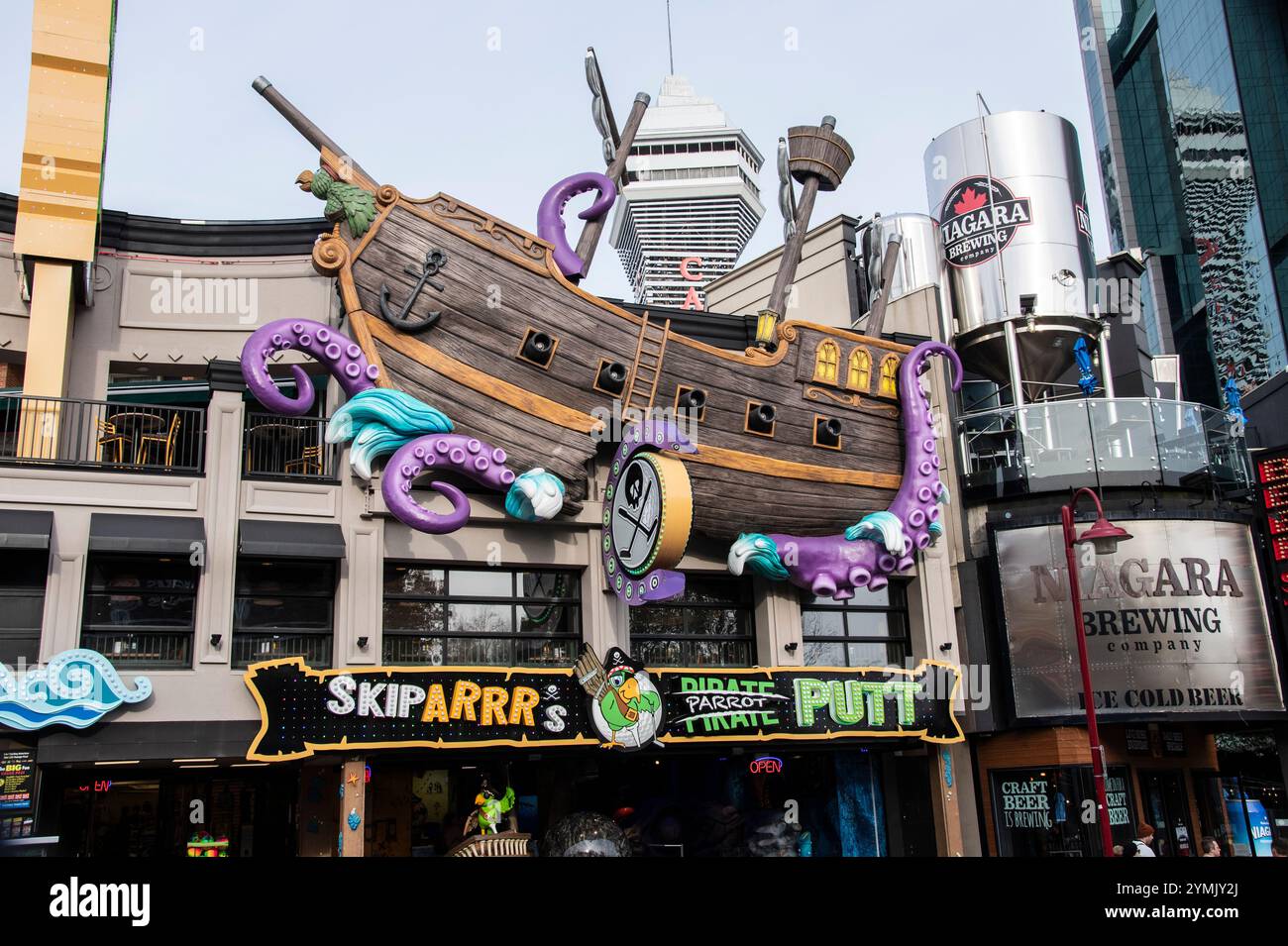 Skiparrr's Pirate Parrot Putt sign on Cliffton Hill in Niagara Falls ...
