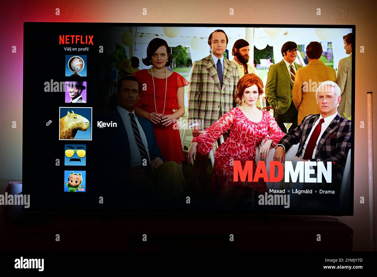 Skånes-Fagerhult, Skåne, Sweden. November 22 2024. Netflix. Mad Men ...