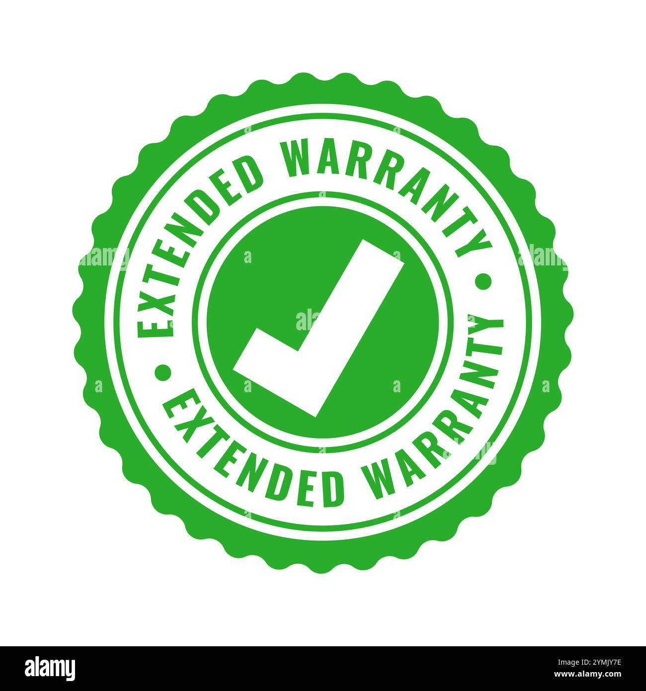 extended warranty service stamp with tick mark design vector Stock ...