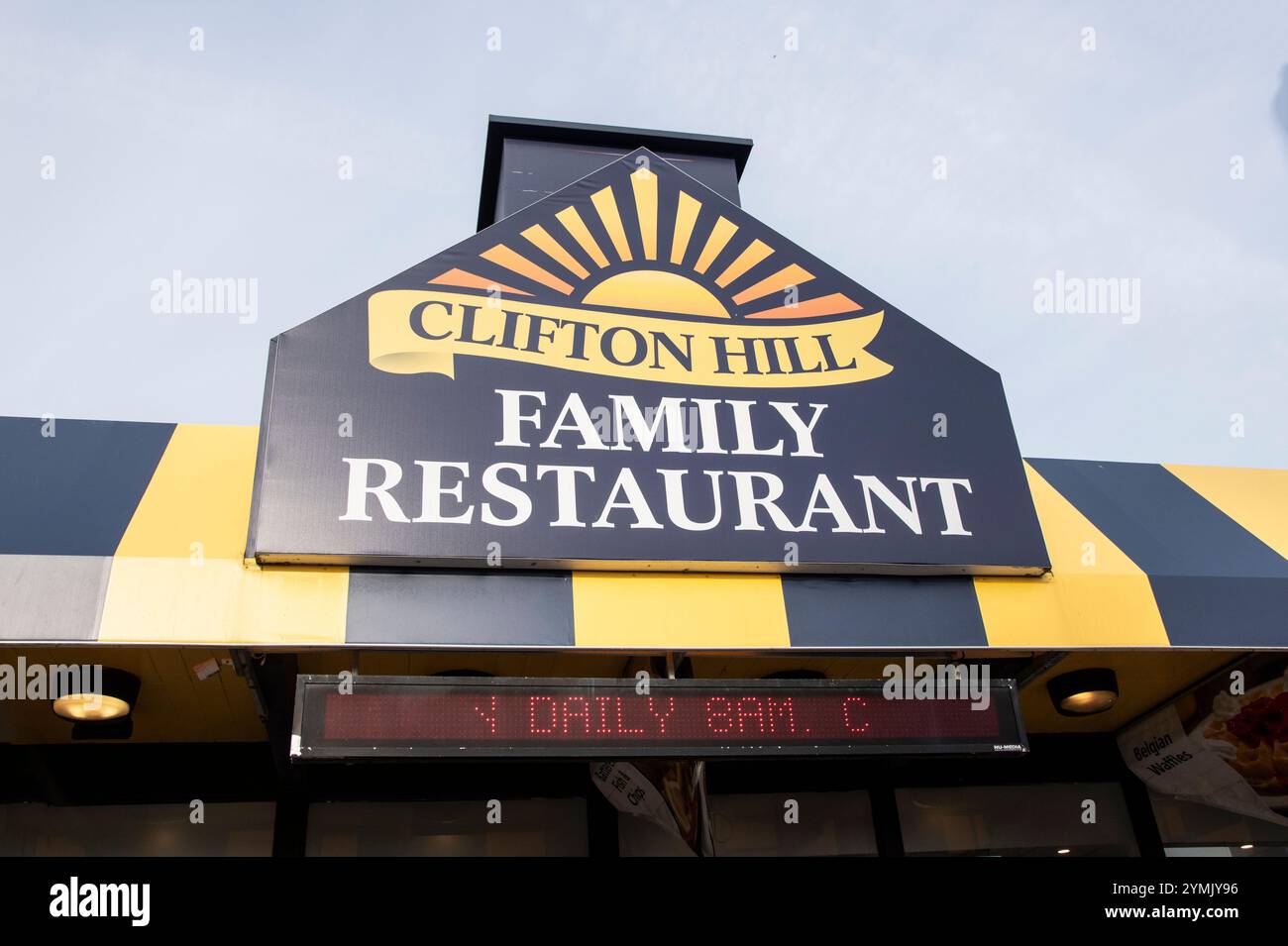 Cliffton Hill Family Restaurant sign in Niagara Falls, Ontario, Canada ...