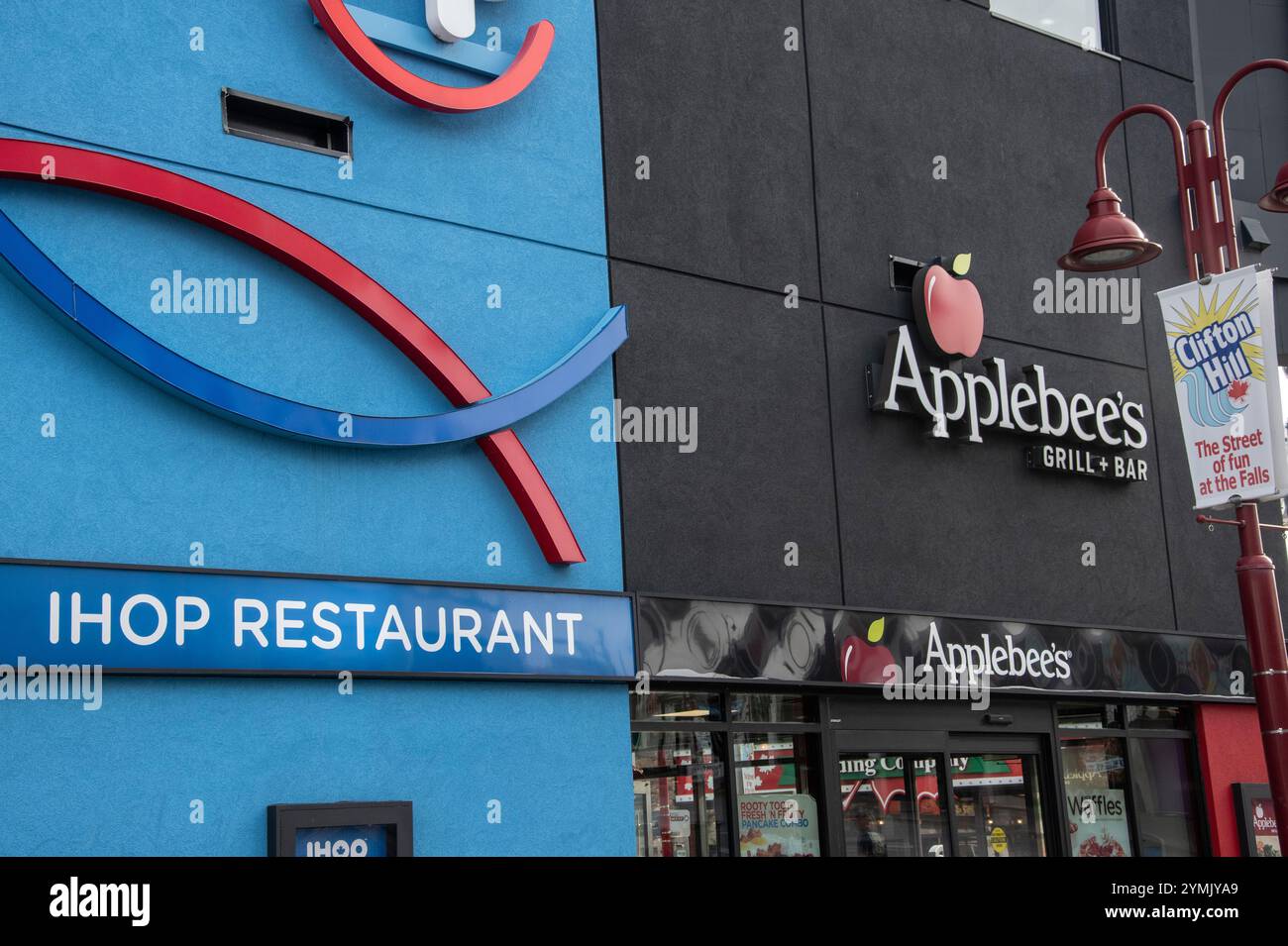 IHOP and Applebee's signs on Cliffton Hill in Niagara Falls, Ontario ...