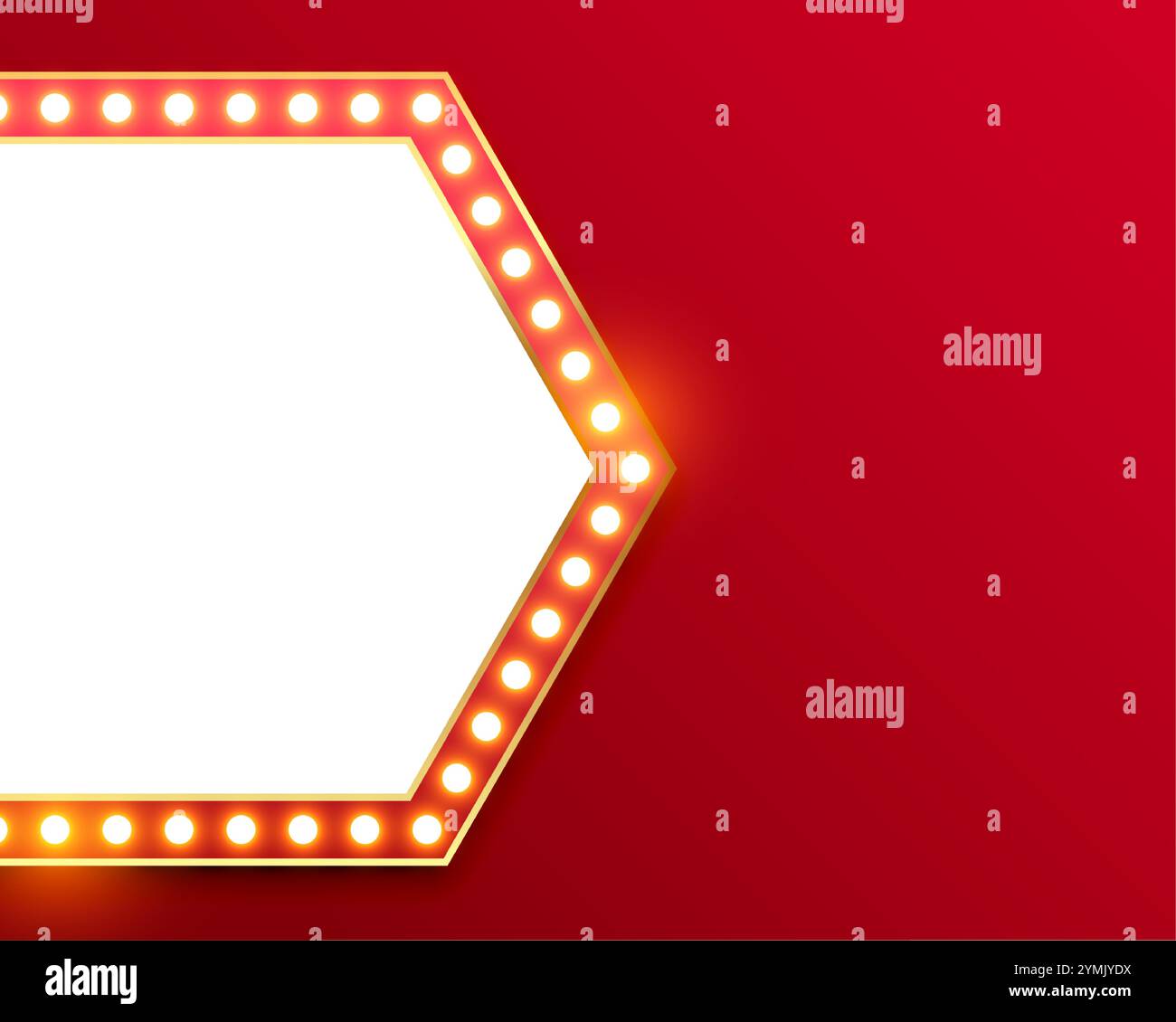 glowing classic marquee lightbox frame with text space vector Stock ...