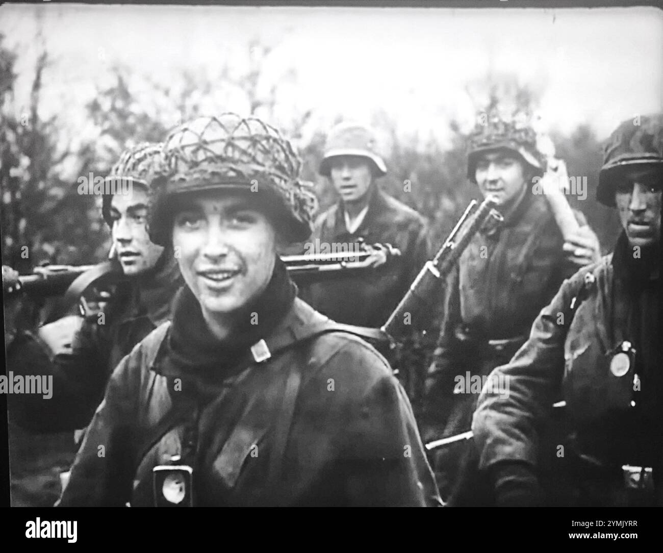 World War Two B&W photo 1945 German Soldiers on the way to the Western ...