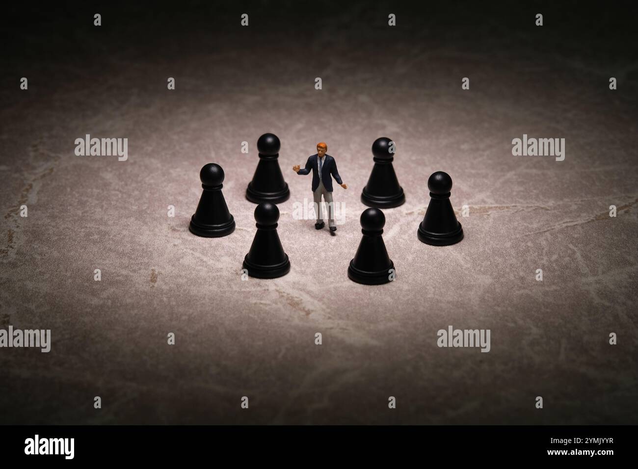 Miniature people toy figure photography. Strategy decision concept. A ...