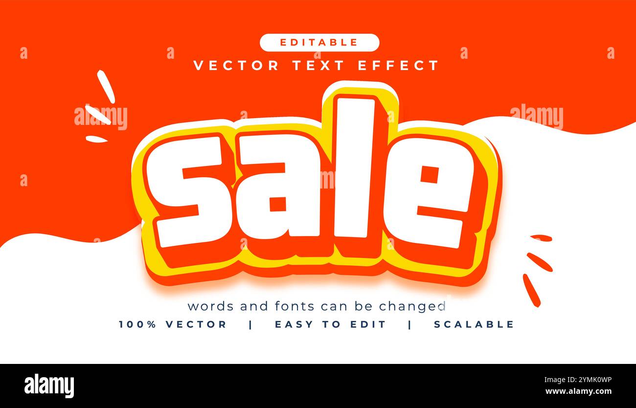 editable sale lettering text effect style vector Stock Vector Image ...