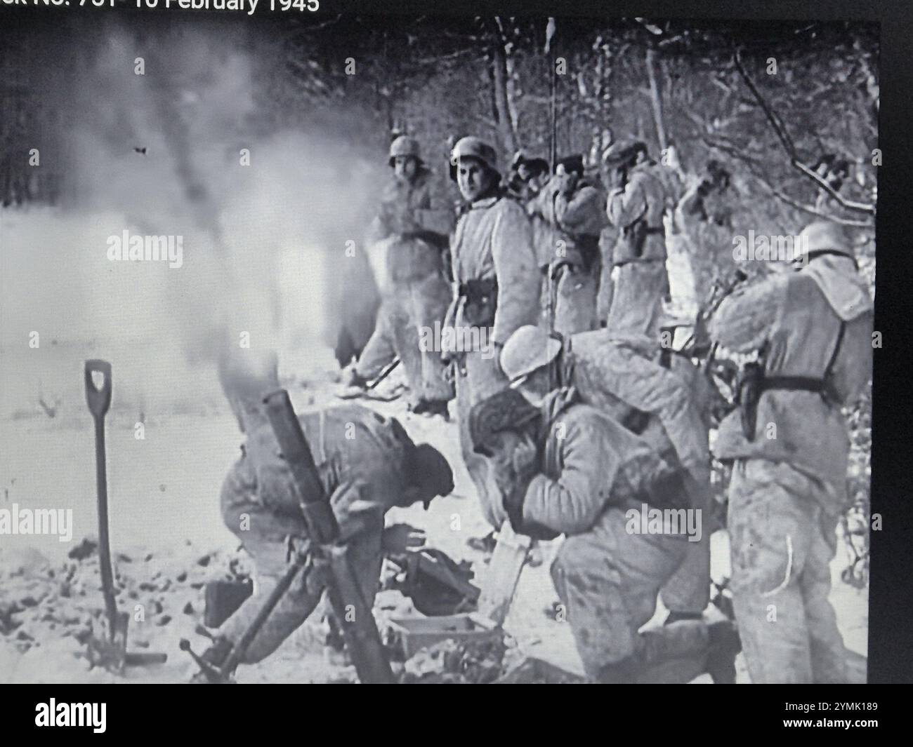World War Two B&W photo German Soldiers in Snow Camo use Captured ...