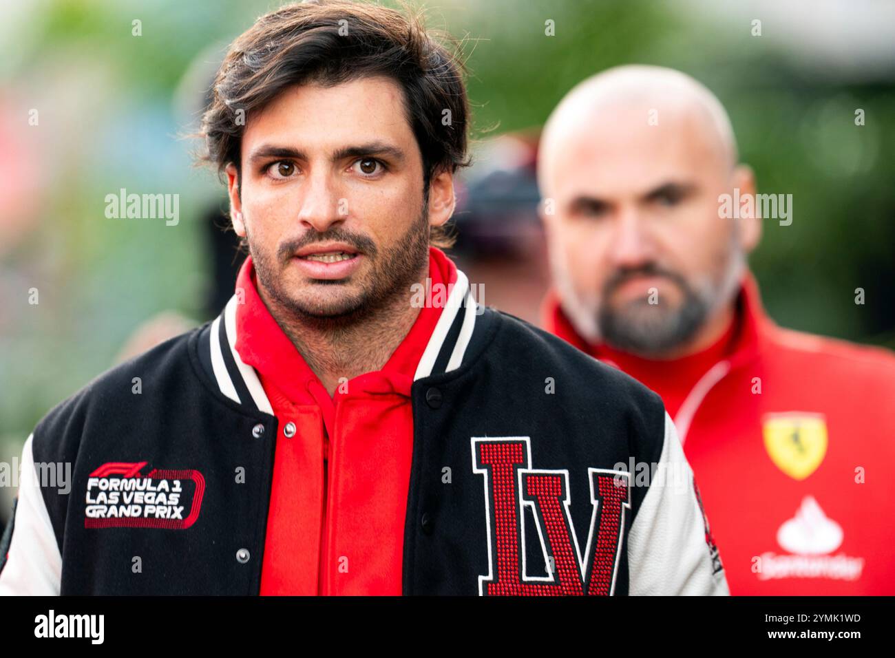 Spanish Formula One driver Carlos Sainz Jr. of Scuderia Ferrari arrives ...