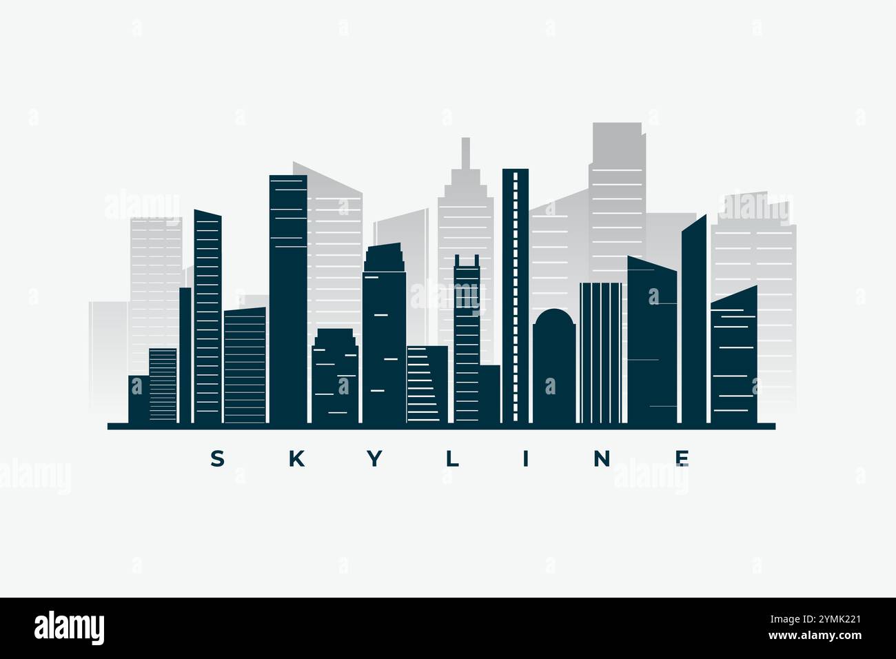 high rise urban skyscraper building silhouette vector Stock Vector ...