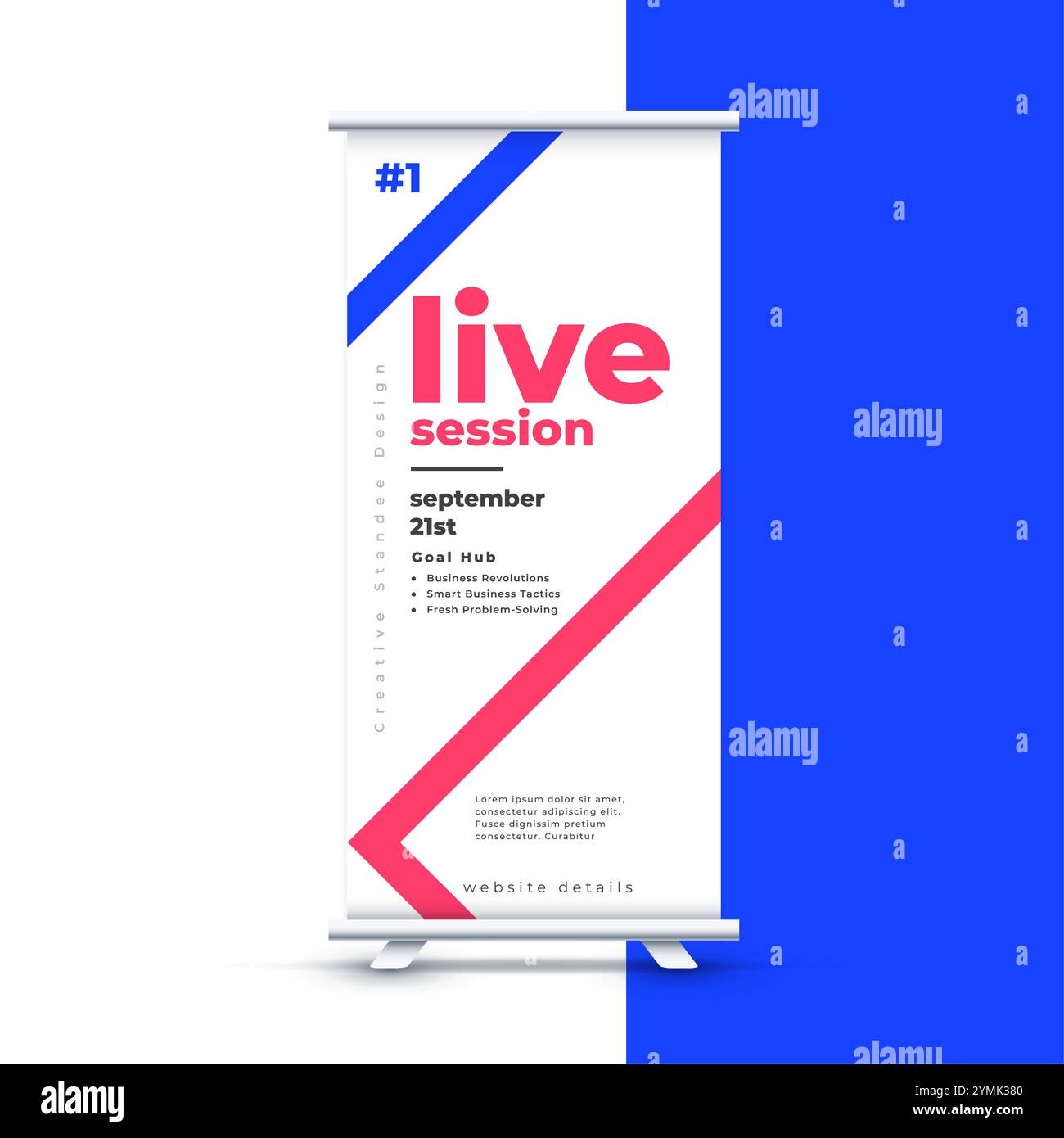 rollup standee display paper template for corporate seminar vector ...