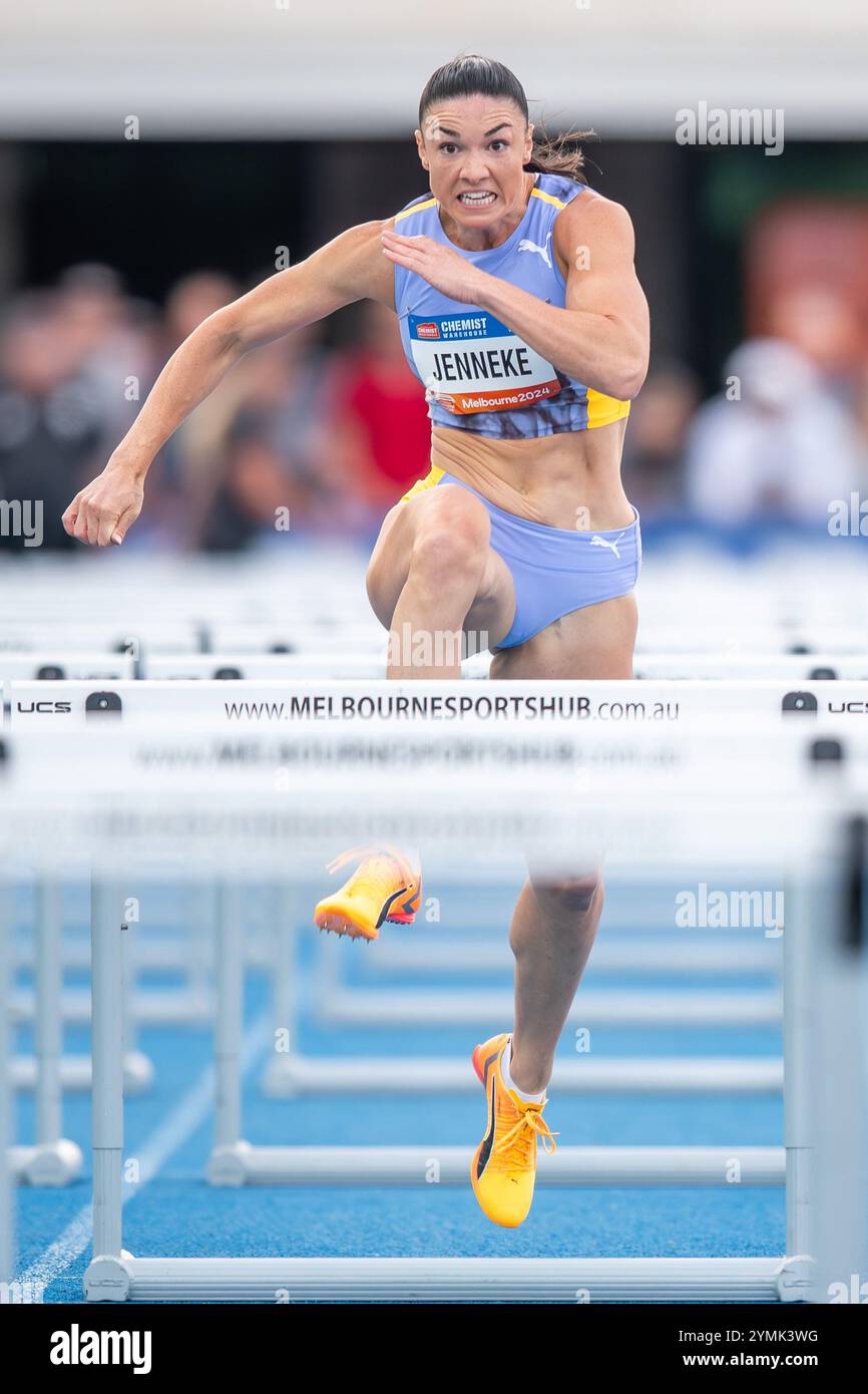 Melbourne, Australia. 15th Feb, 2024. Hurdle Olympian Michelle Jenneke ...