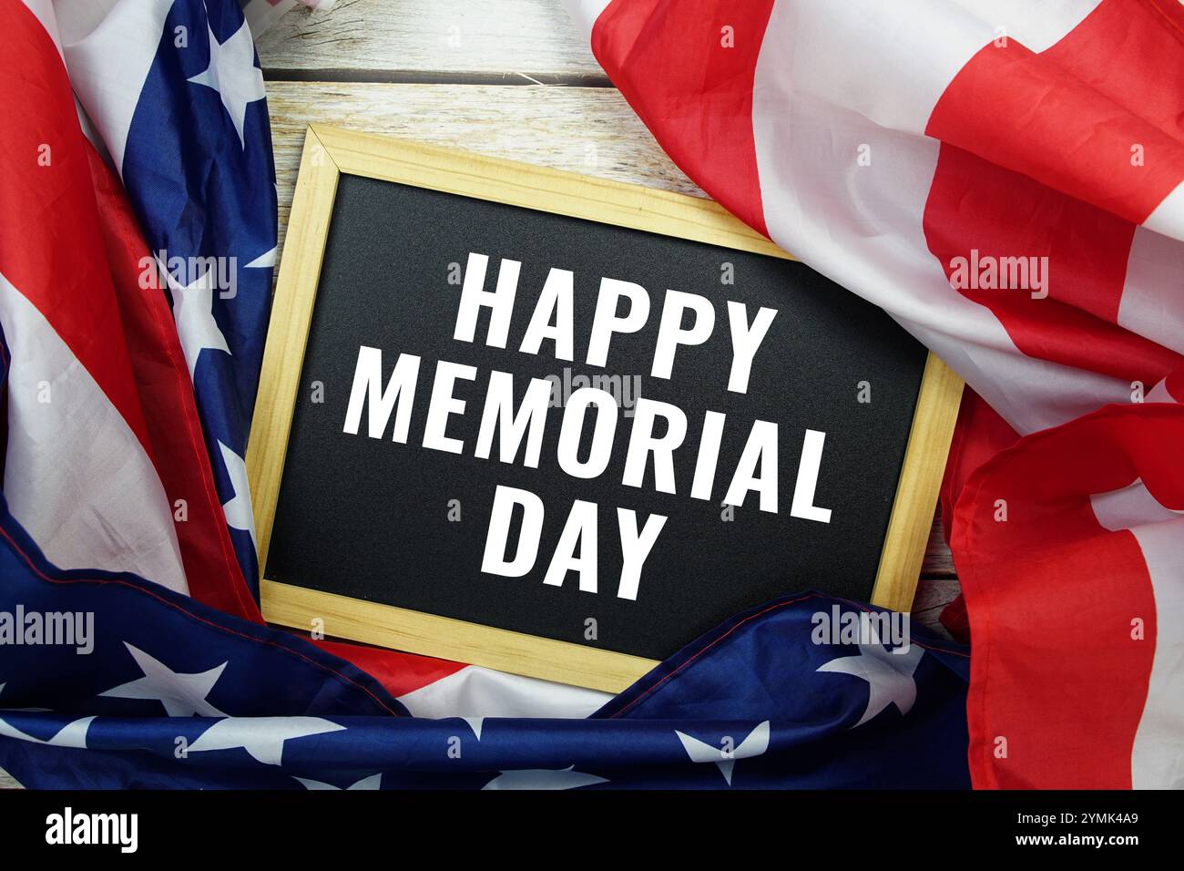 Happy Memorial Day alphabet letters with USA flag background, America ...