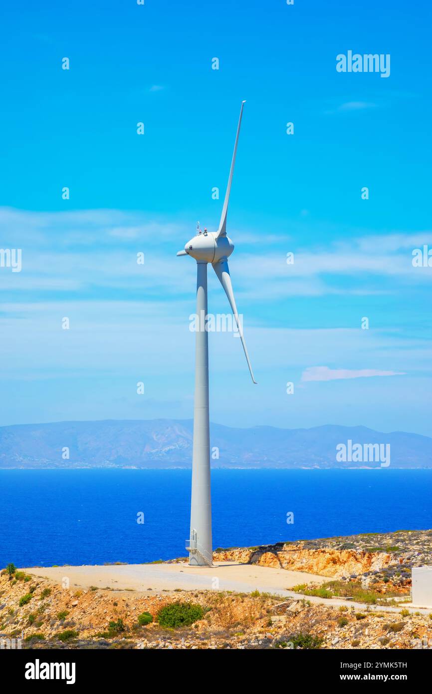 Wind turbine, Sifnos Island, Cyclades Islands, Greece Stock Photo - Alamy