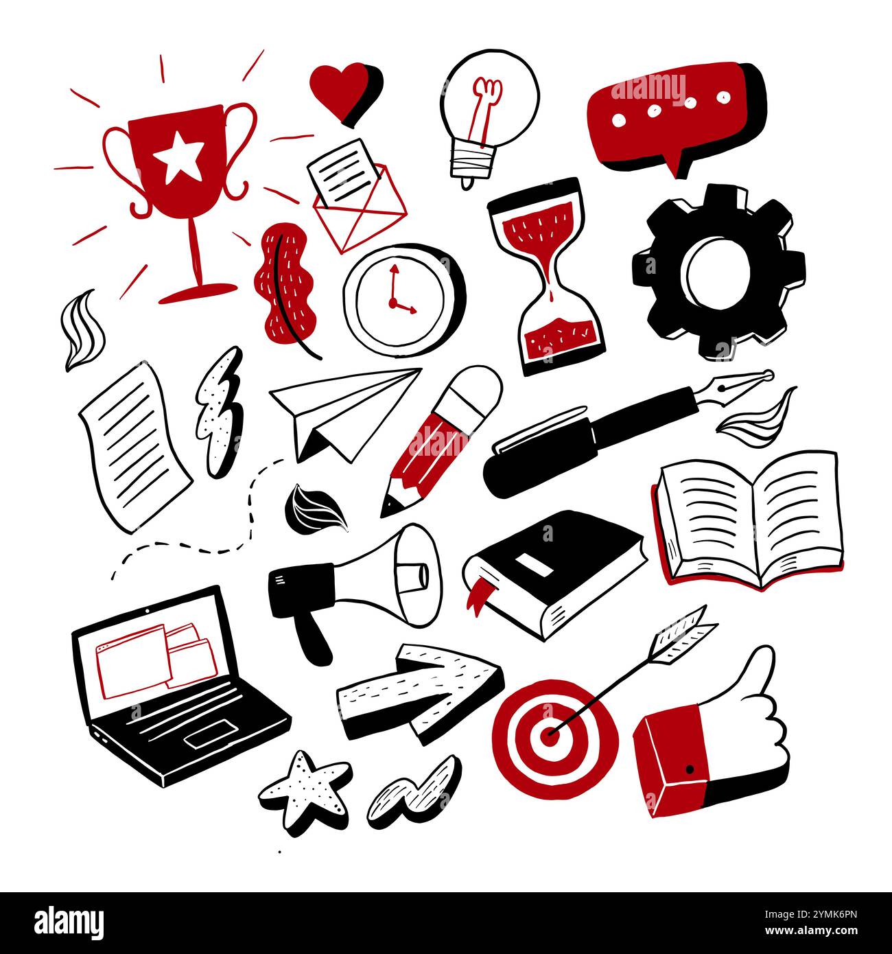 Element of hand drawn business icon set. Hand drawn vector illustration ...