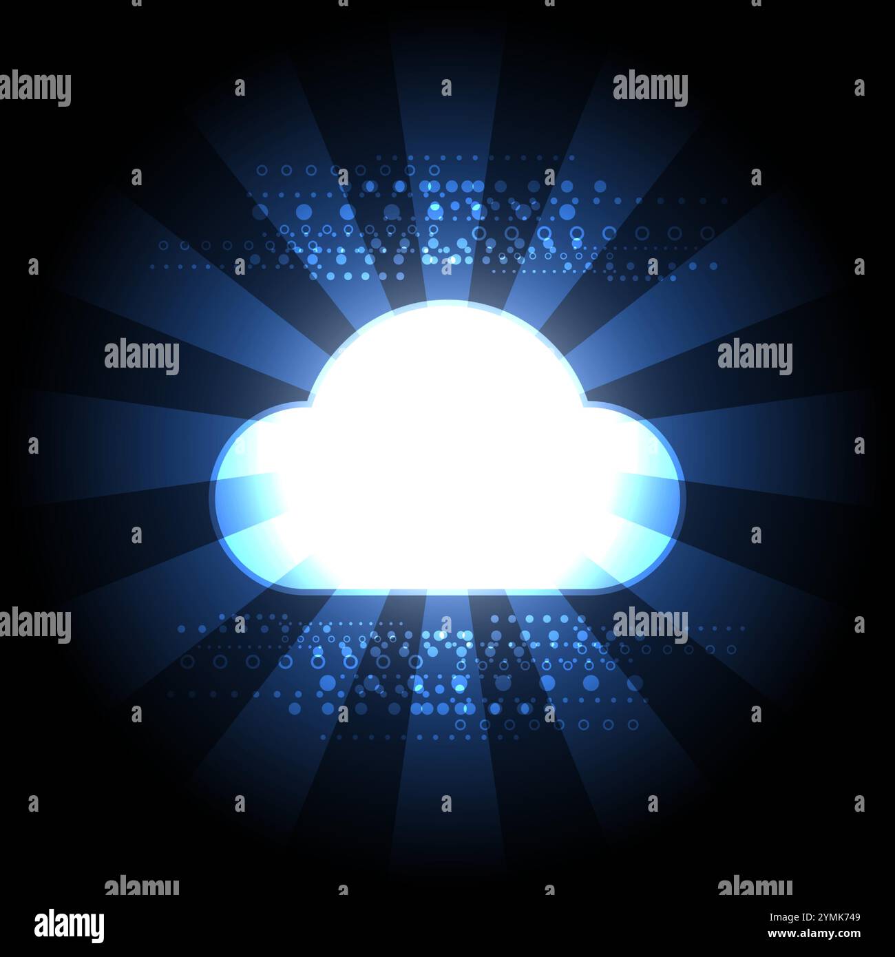 Blue cloud digital technology background, stock vector Stock Vector ...