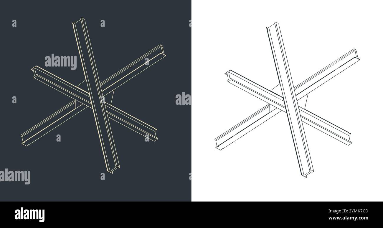 Stylized vector illustrations of anti-tank hedgehog barriers Stock ...