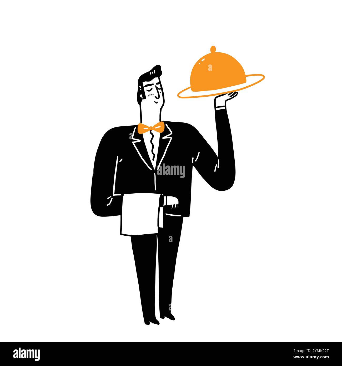 Waiter in restaurant cartoon illustration hi-res stock photography and ...