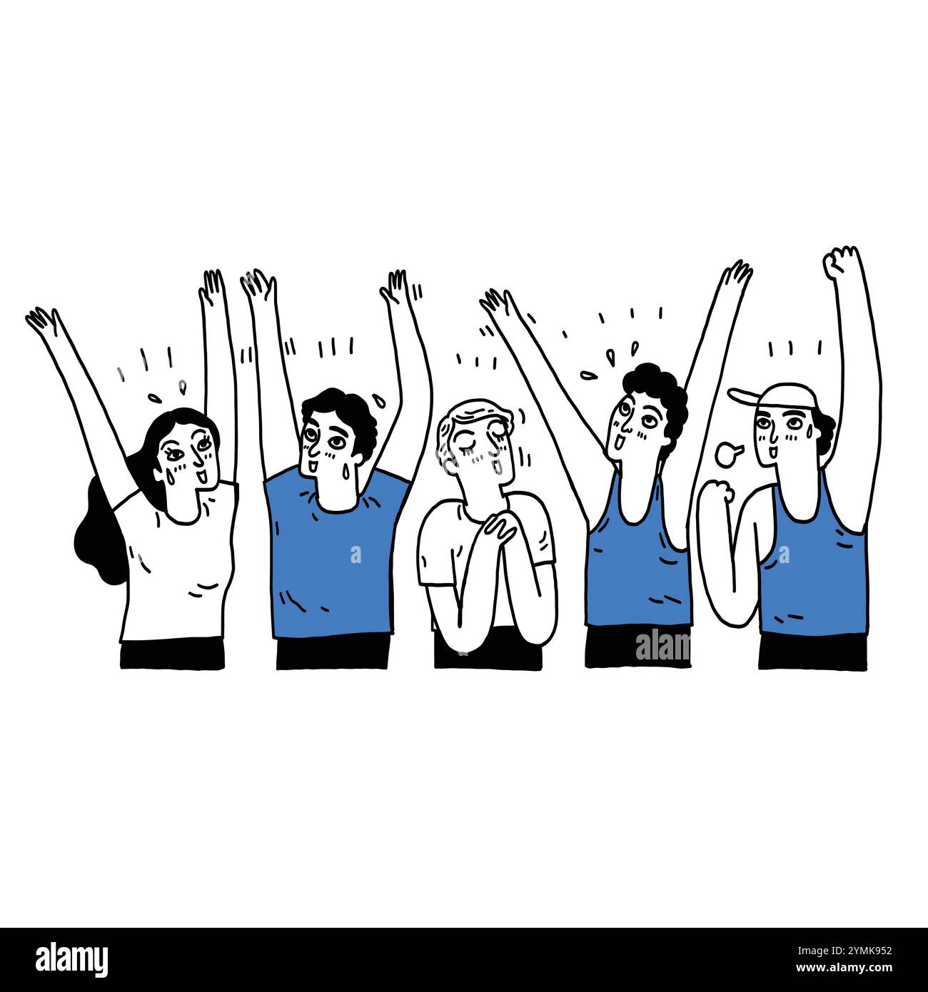 Portrait team happy adult Stock Vector Images - Alamy