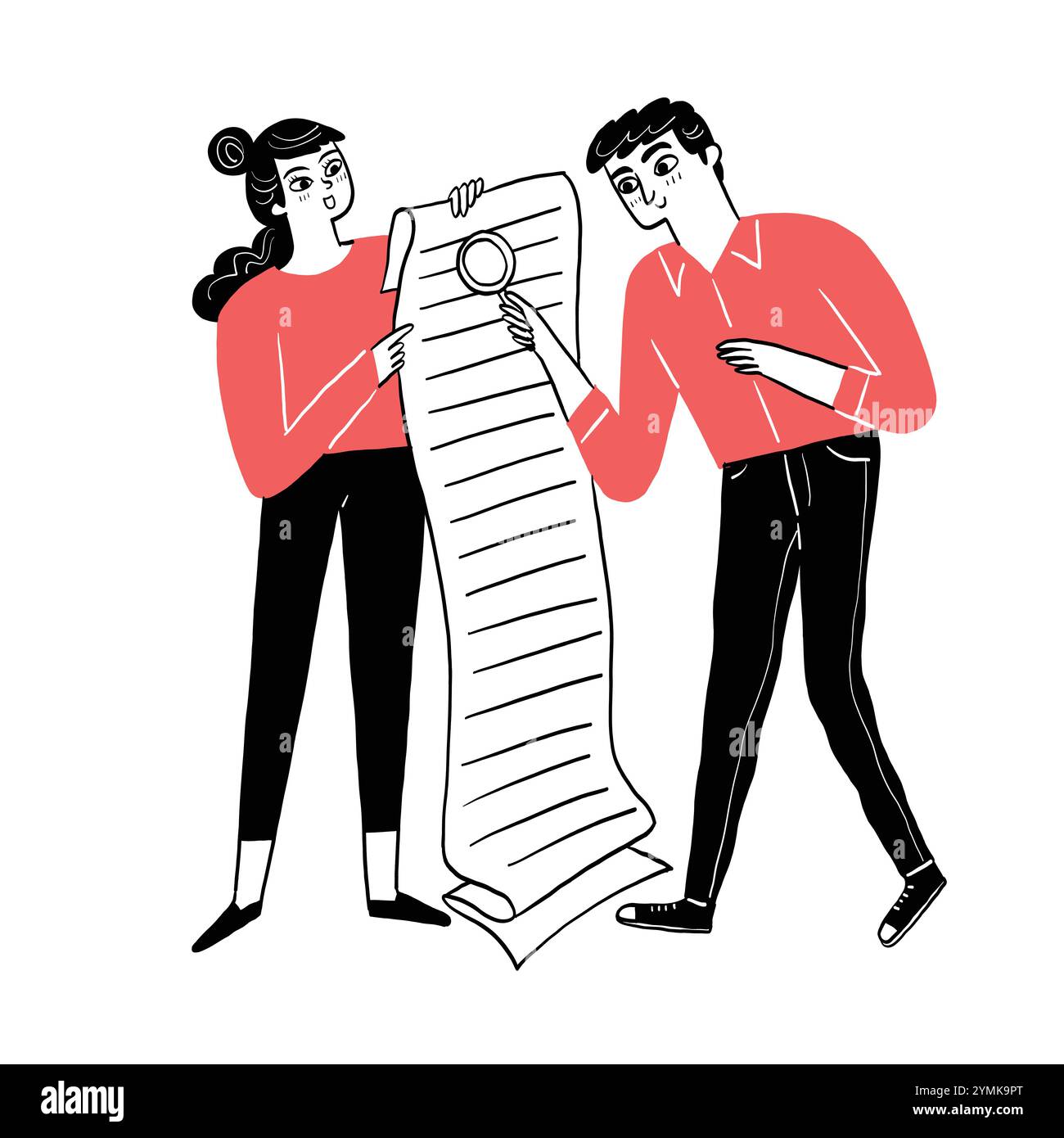 Business people analyze and check data before signing contract. Hand ...