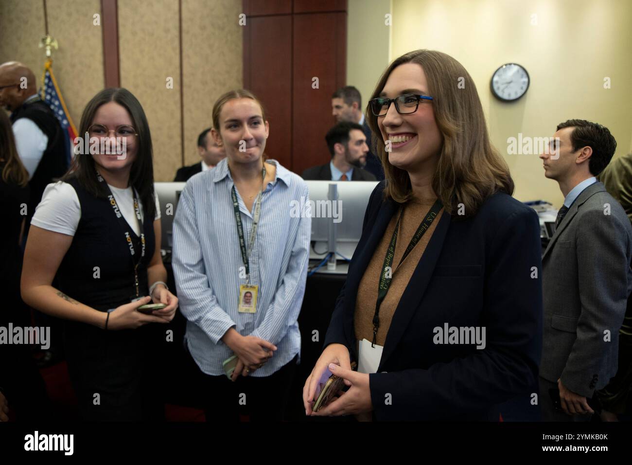 United States Representative-elect Sarah McBride of Delaware speaks to ...