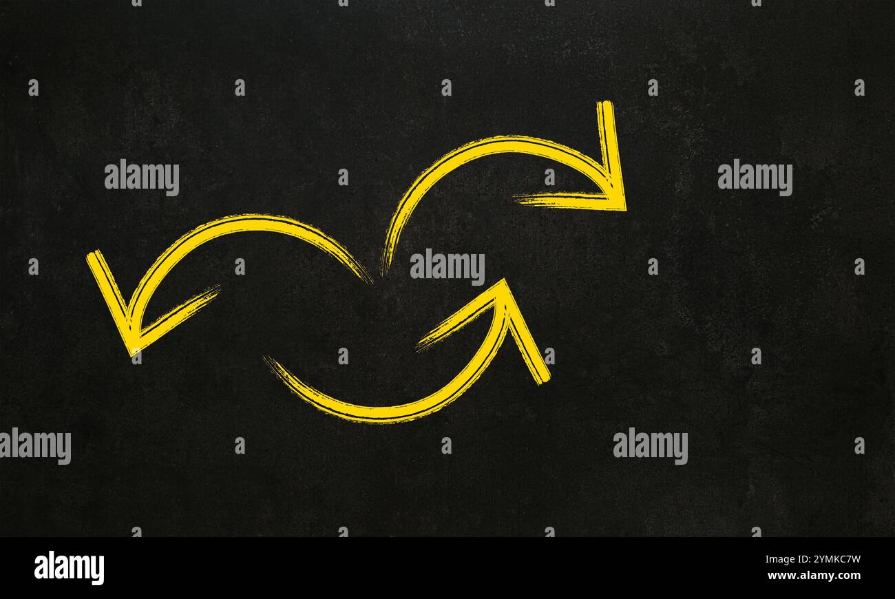 Three yellow arrows on black background happiness concept . Business ...