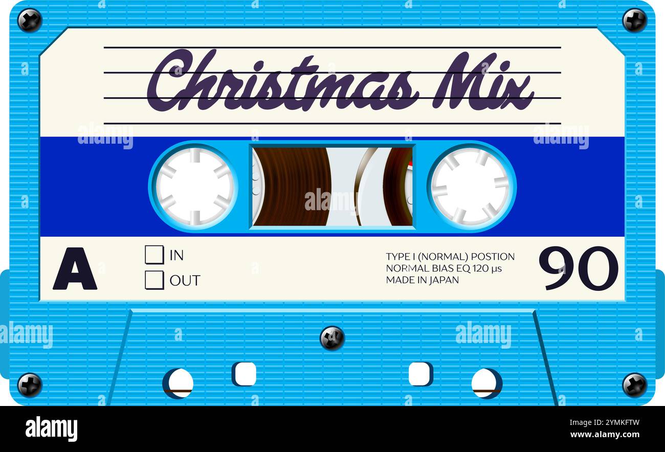 Christmas mix cassette for retro themed holiday party invitation or mix ...