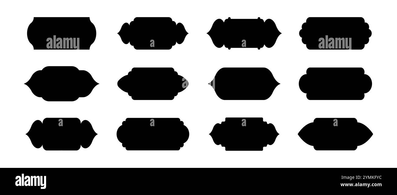 Islamic frames. Set of black Arabian borders on white background ...