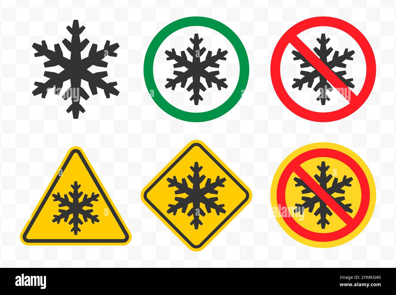 Do not freeze icon symbol set. No freezing logo sign. Snowflake ice ...