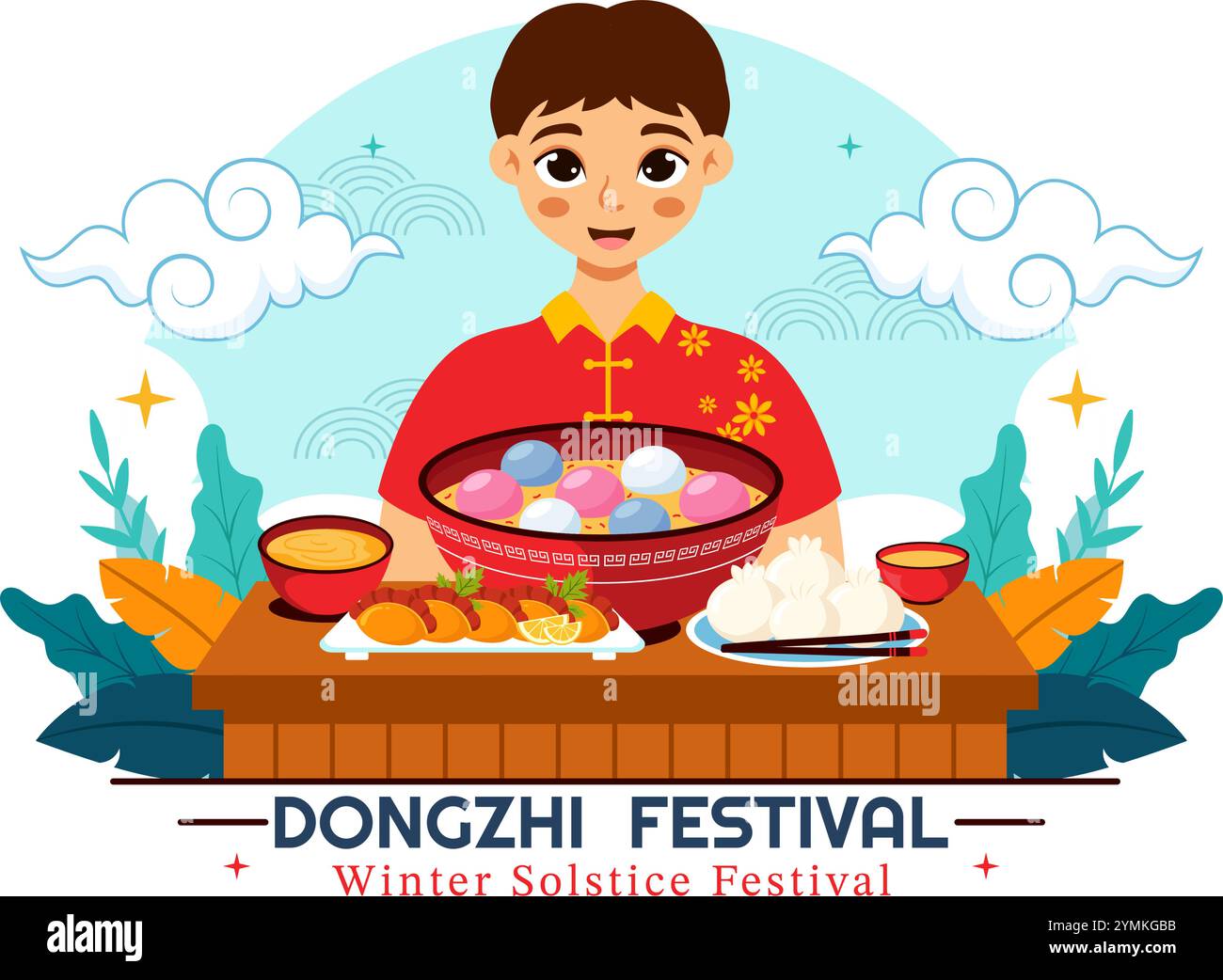 Dongzhi Festival Translation. Winter Solstice Festival Vector ...