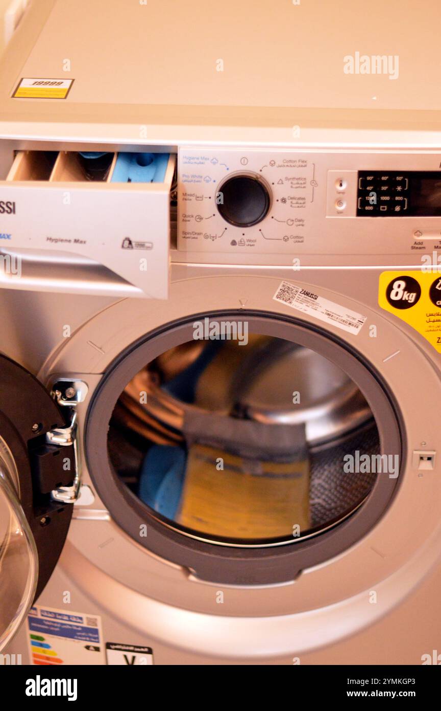 Cairo, Egypt, November 5 2024: Zanussi front loading PerlaMax 8 KG ...