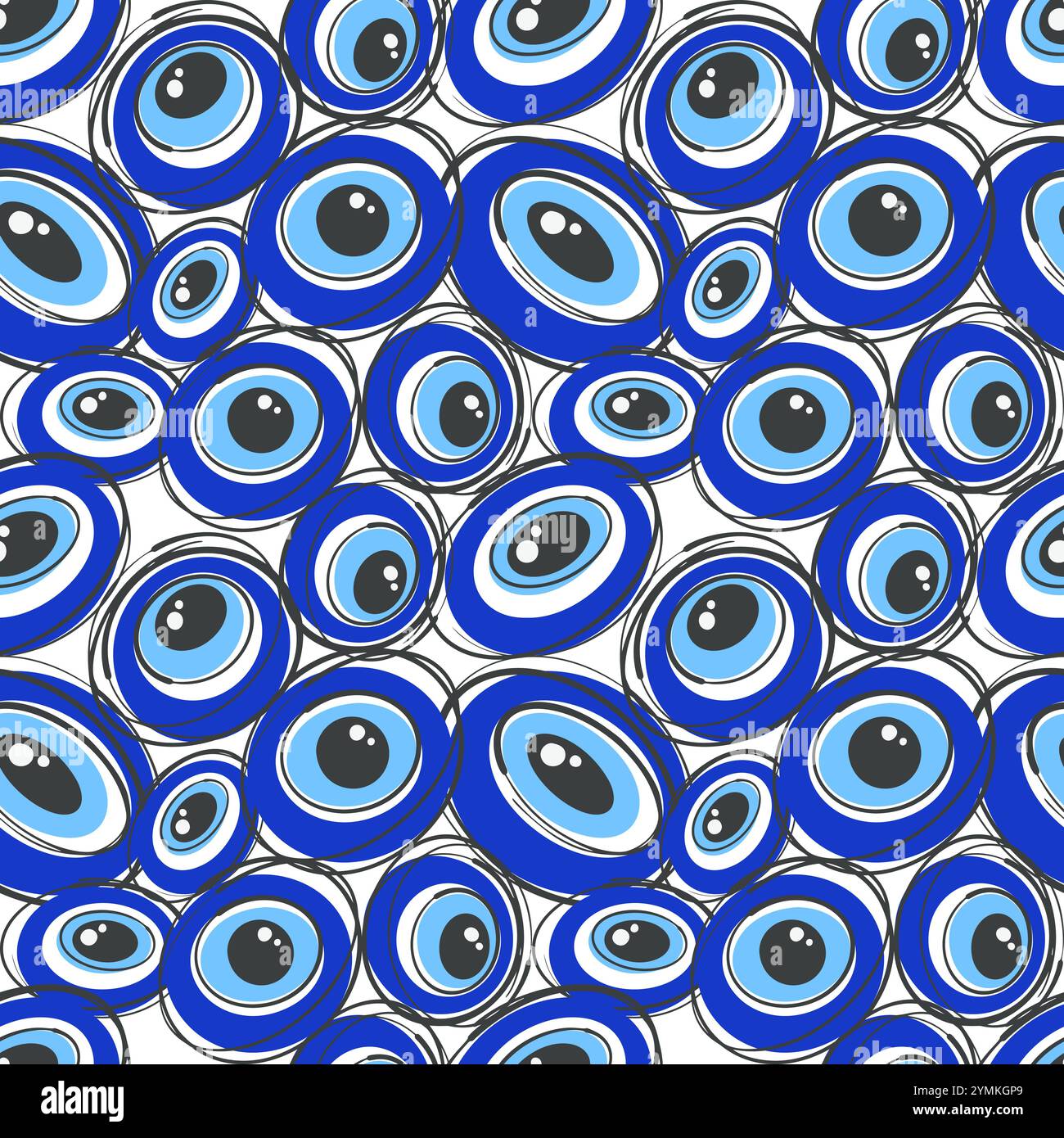 Evil eye seamless pattern. Greek and Turkish symbol of protection and ...