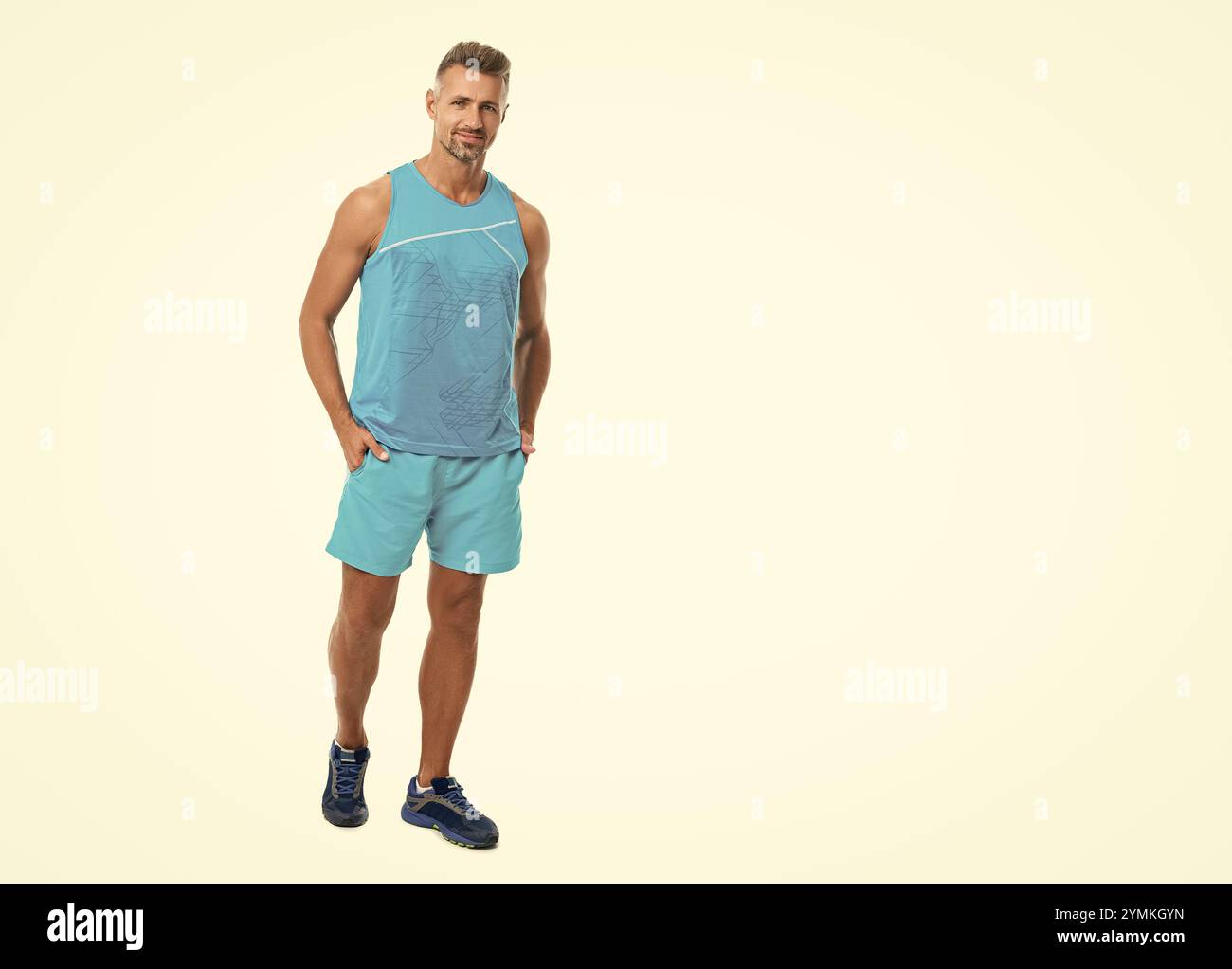 sport athlete with fit body isolated white, copy space. Sport and ...
