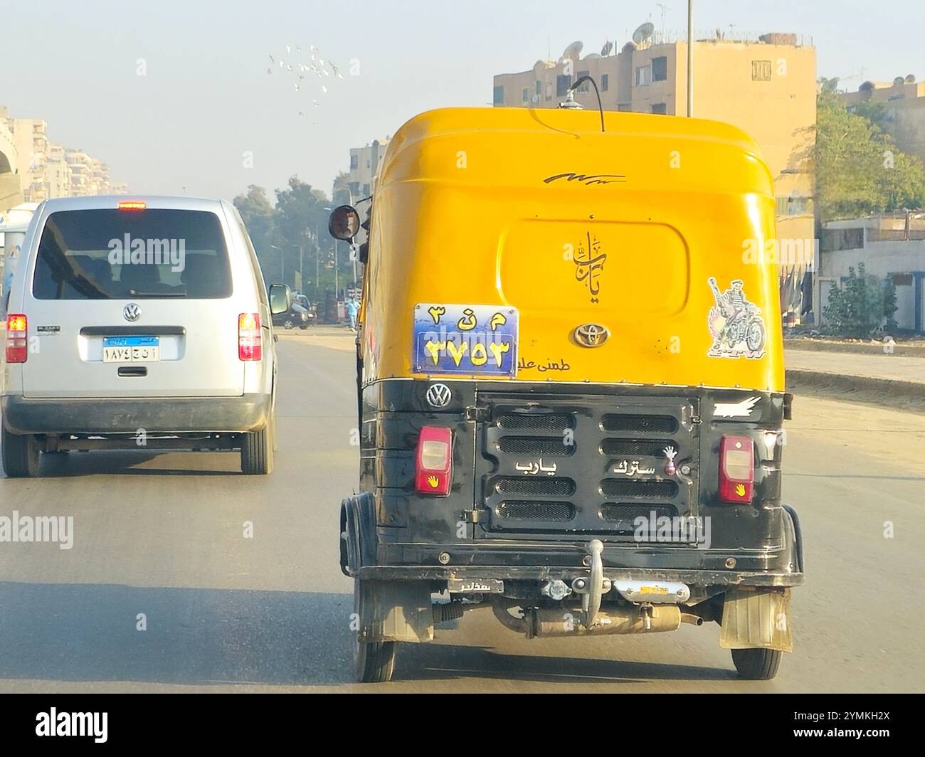 Cairo, Egypt, November 7 2024: auto rickshaw, baby taxi, mototaxi ...