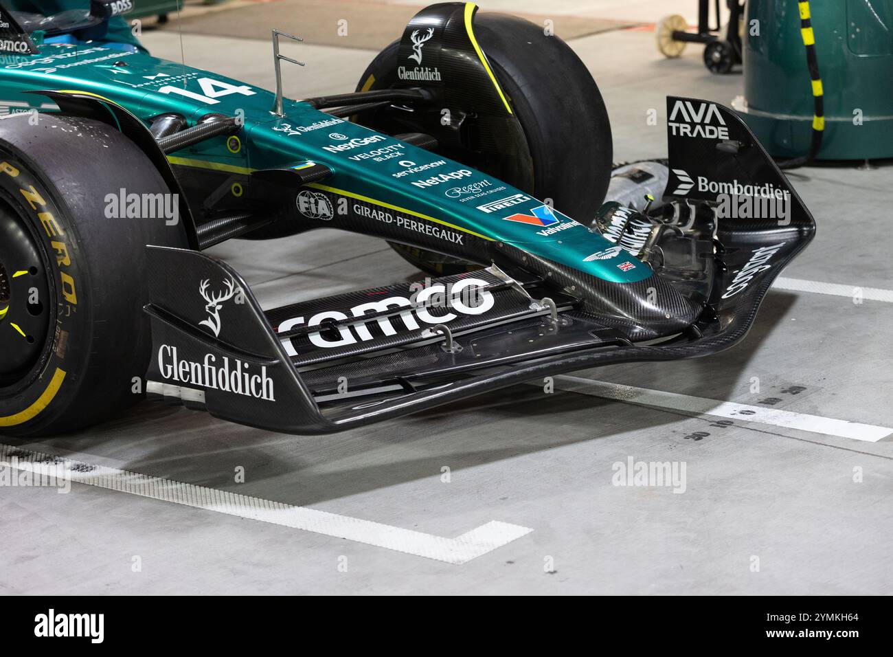 Aston Martin F1 Team AMR23, mechanical detail front wing during the ...