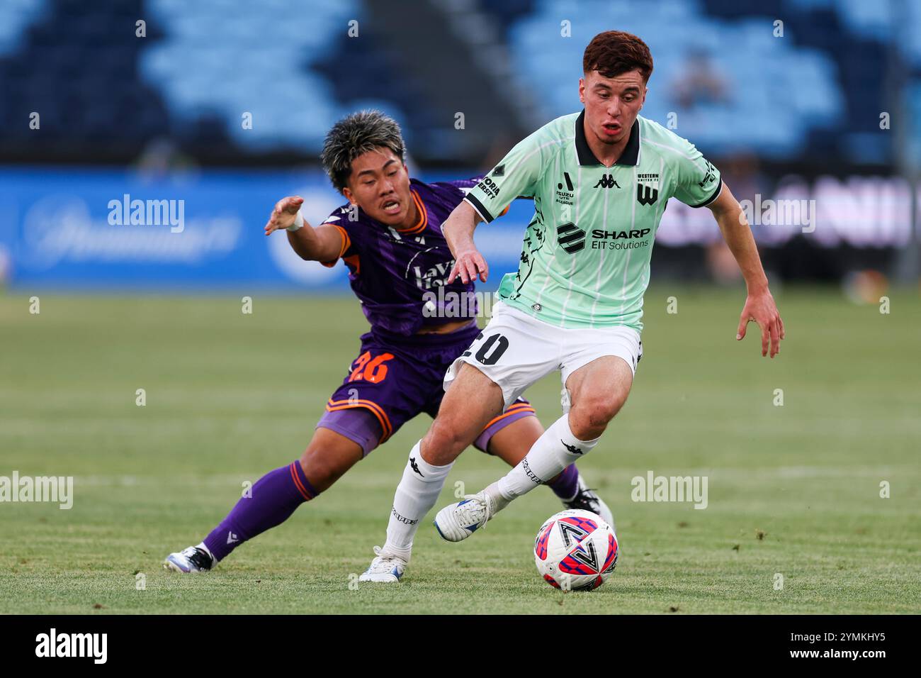 Sydney, Australia. 22nd Nov, 2024. Matthew Grimaldi of United contols ...