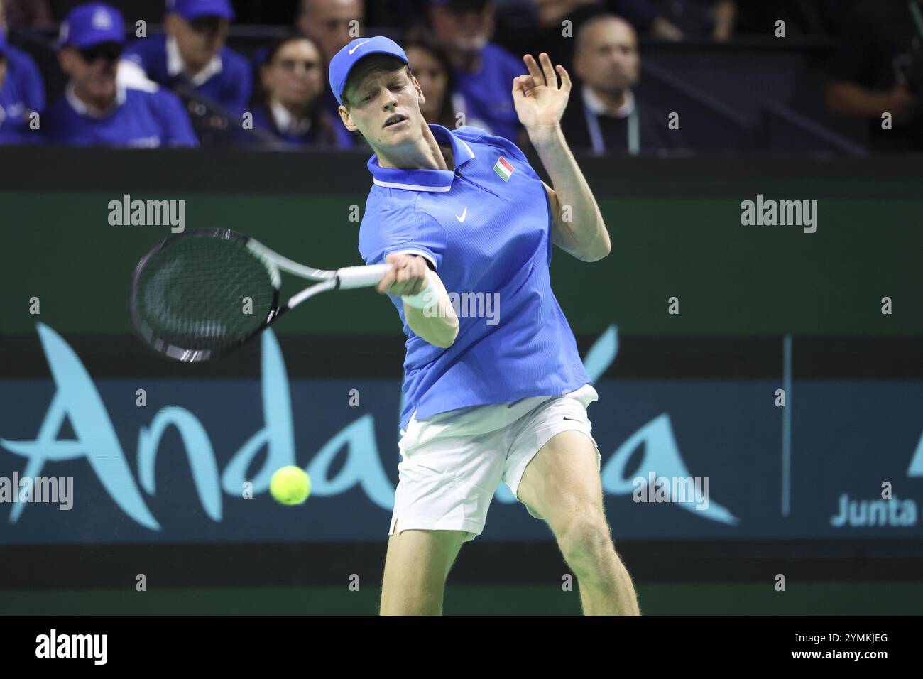 Jannik Sinner of Italy during the 2024 Davis Cup Finals quarter-final ...