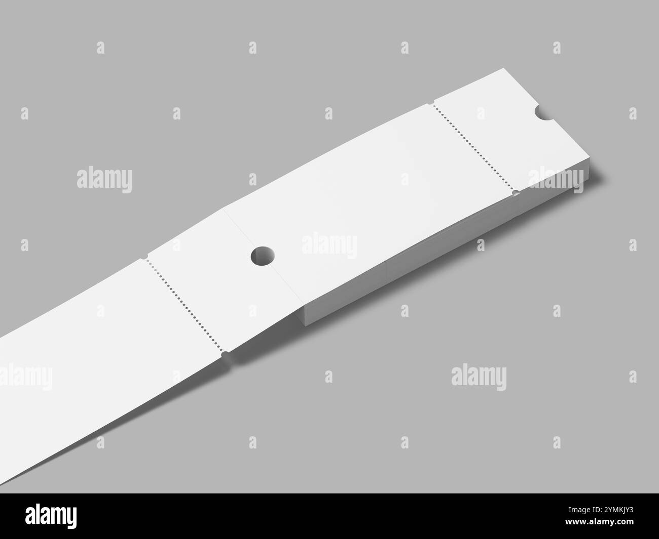 White Blank Stacked Ticket 3D Render Mockup for Voucher and Coupon Sale ...