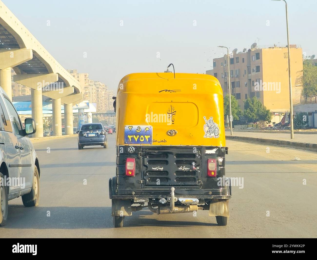 Cairo, Egypt, November 7 2024: auto rickshaw, baby taxi, mototaxi ...