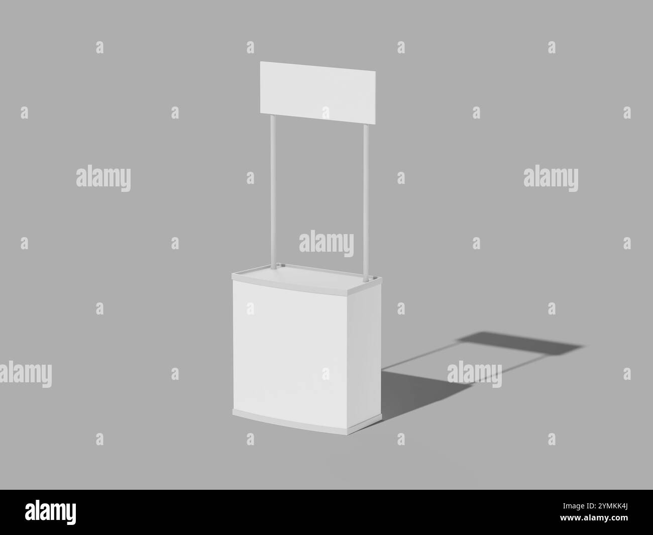 White Blank Isometric Portable Stand Booth 3D Mockup Rendered Stock ...