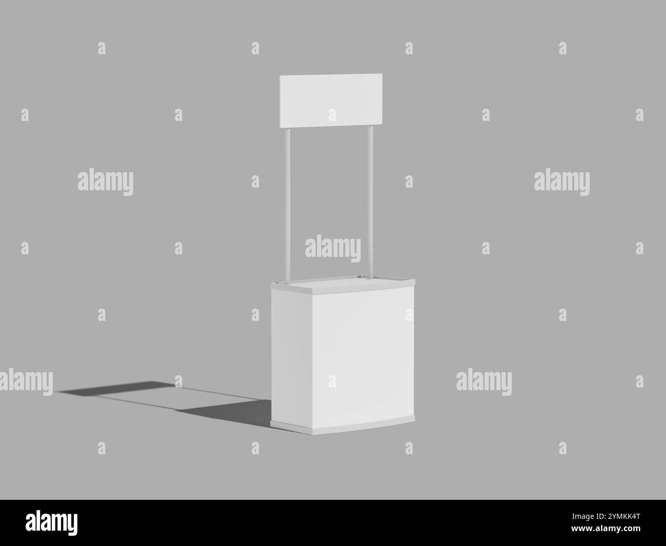 White Blank Isometric Portable Booth 3D Mockup Rendered with Grey ...