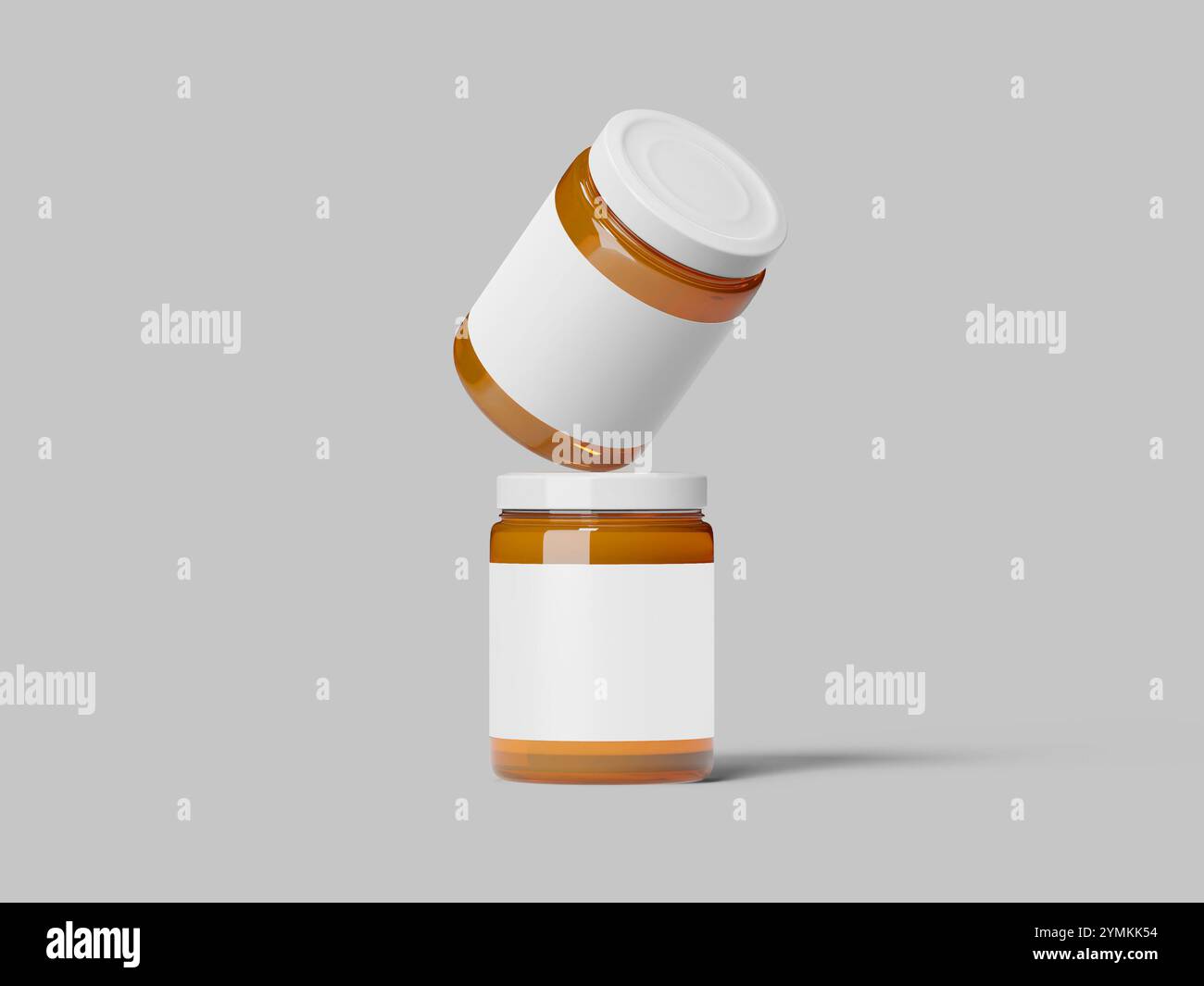 White Blank Two Jars Container 3D Mockup Realistic Render Stock Photo ...