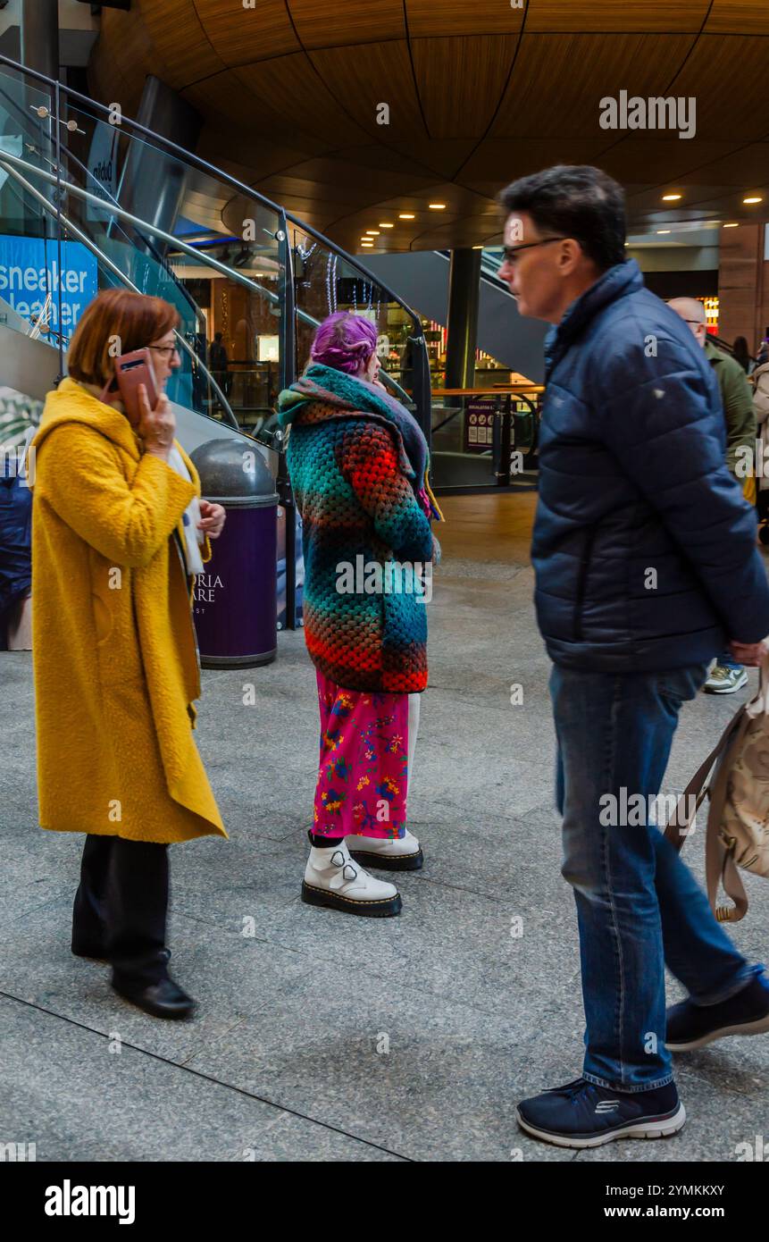 Belfast County Antrim N. Ireland November 16 2024 - Woman with multi ...