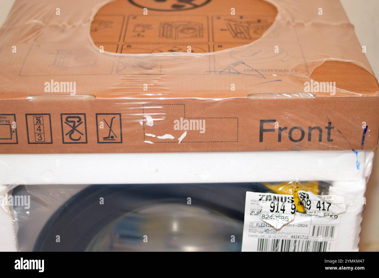 Cairo, Egypt, November 5 2024: Zanussi front loading PerlaMax 8 KG ...