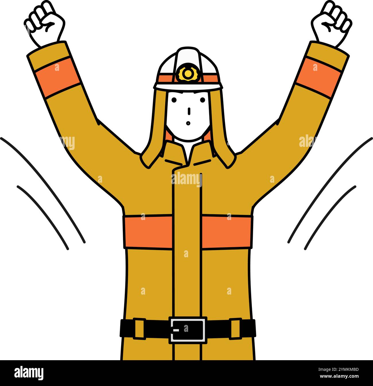 Firefighter in fire uniform doing radio calisthenics, preparation for ...