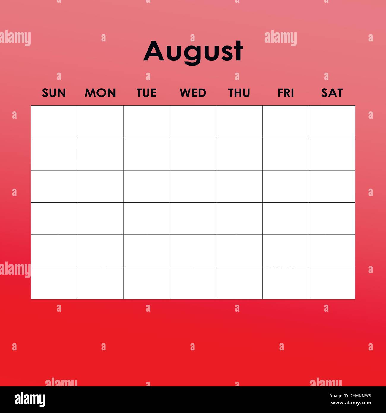 August. Calendar planner. Corporate week. Template layout, 12 months ...